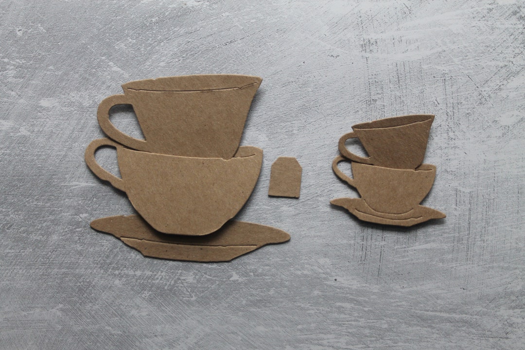 Small or Large Stacking Tea Cups Bare Chipboard Die Cuts - Etsy