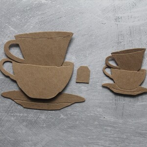 Small or Large Stacking Tea Cups Bare Chipboard Die Cuts - Etsy