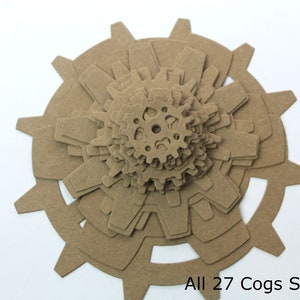 27 Chipboard Gears - Cogs Bare Chipboard Industrial Steampunk Die Cuts ...