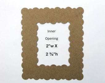 3 Scalloped Rectangle Frames Bare Chipboard Photo Frame Die | Etsy