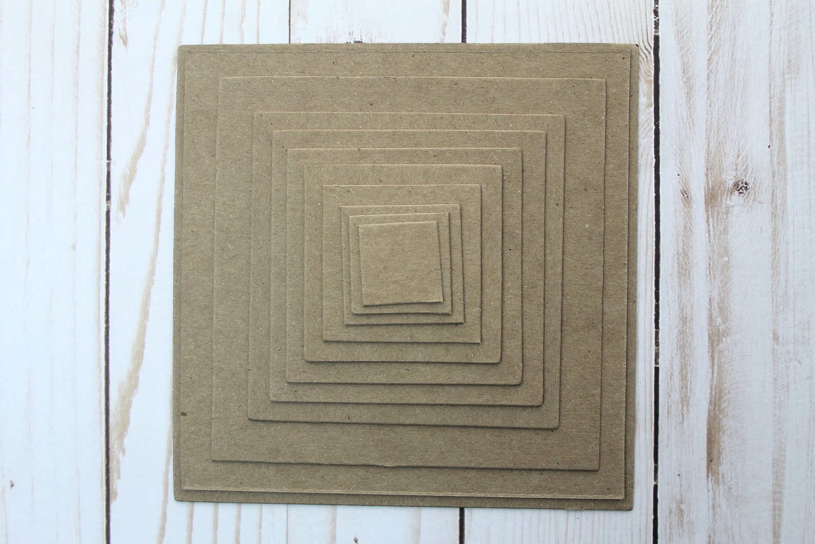 50 Square Die Cuts - Brown Chipboard-cardboard Cut Outs [choose From 1 ...