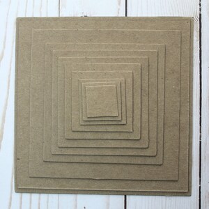 50 Square Die Cuts - Brown Chipboard-cardboard Cut Outs [choose From 1 ...