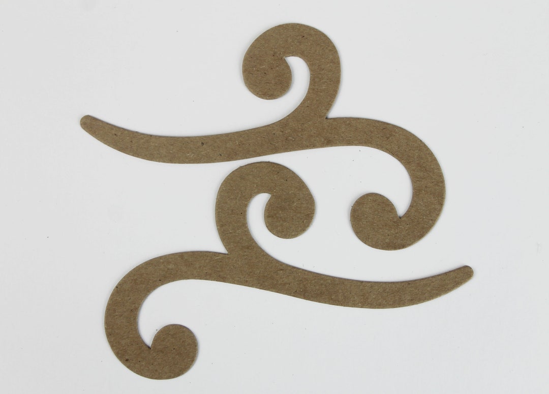 2 Sets Chipboard Flourishes - Long Flourish Die Cuts - Flourish - Wind ...