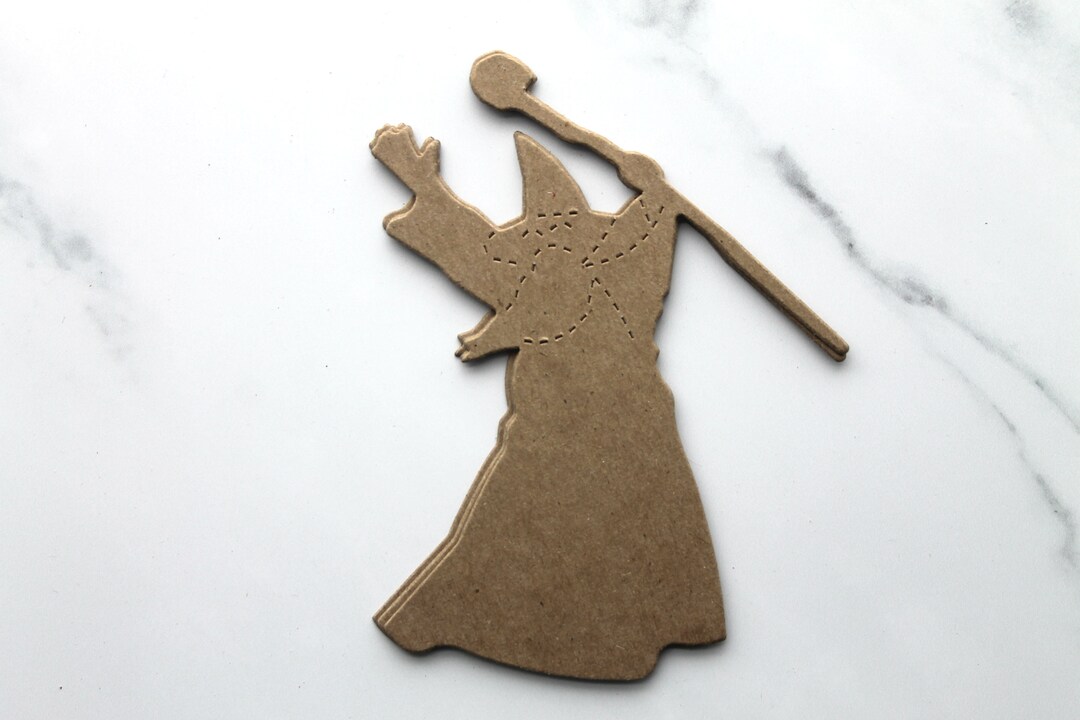 3 Wizard Cut Outs - Chipboard Wizard Die Cuts - Magic Sorcerer Die Cuts ...