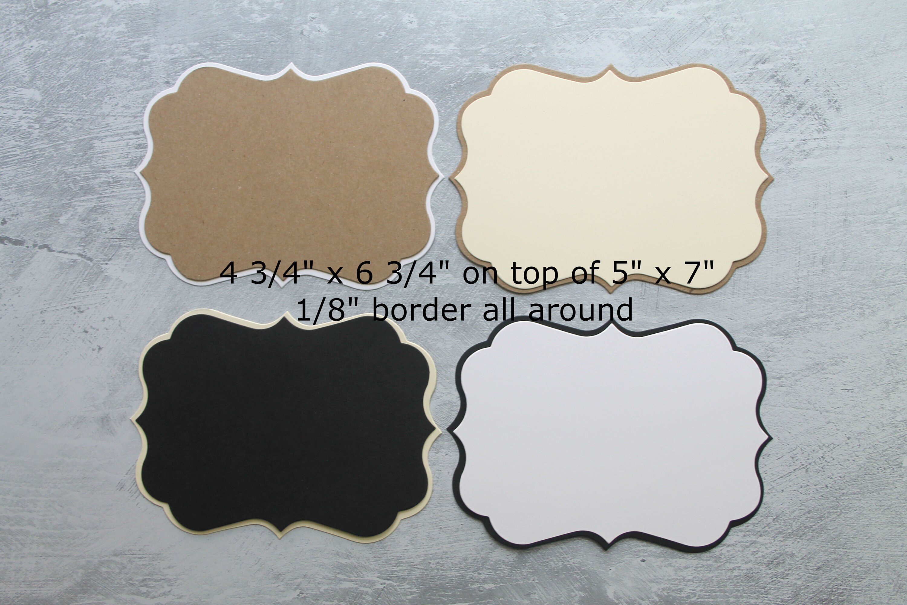 Elegant Bracket Edge Die Cuts 4 Sizes to Choose From [choose Size ...