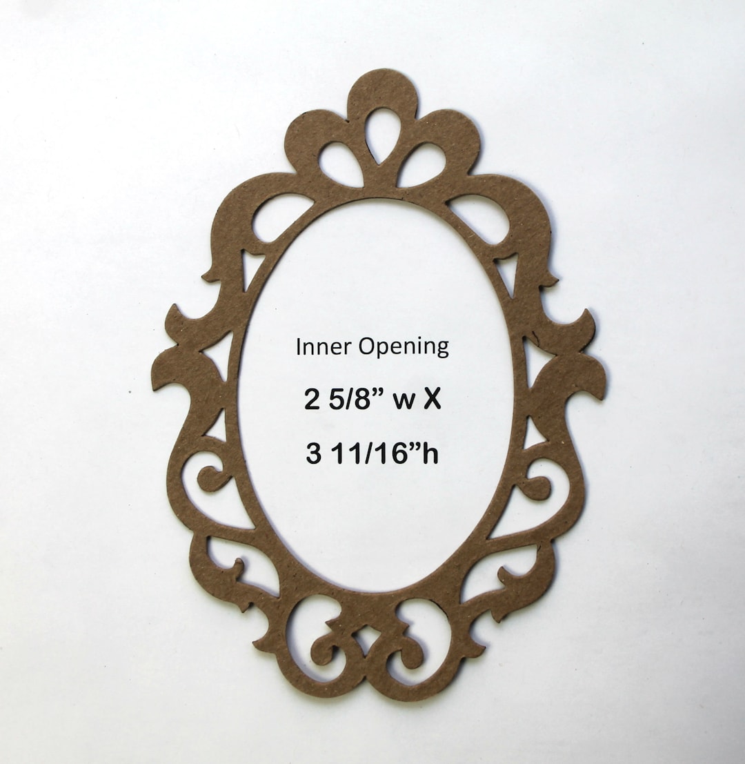 Elegant Oval Scroll Picture Frame - Chipboard Frame - Chipboard Photo ...