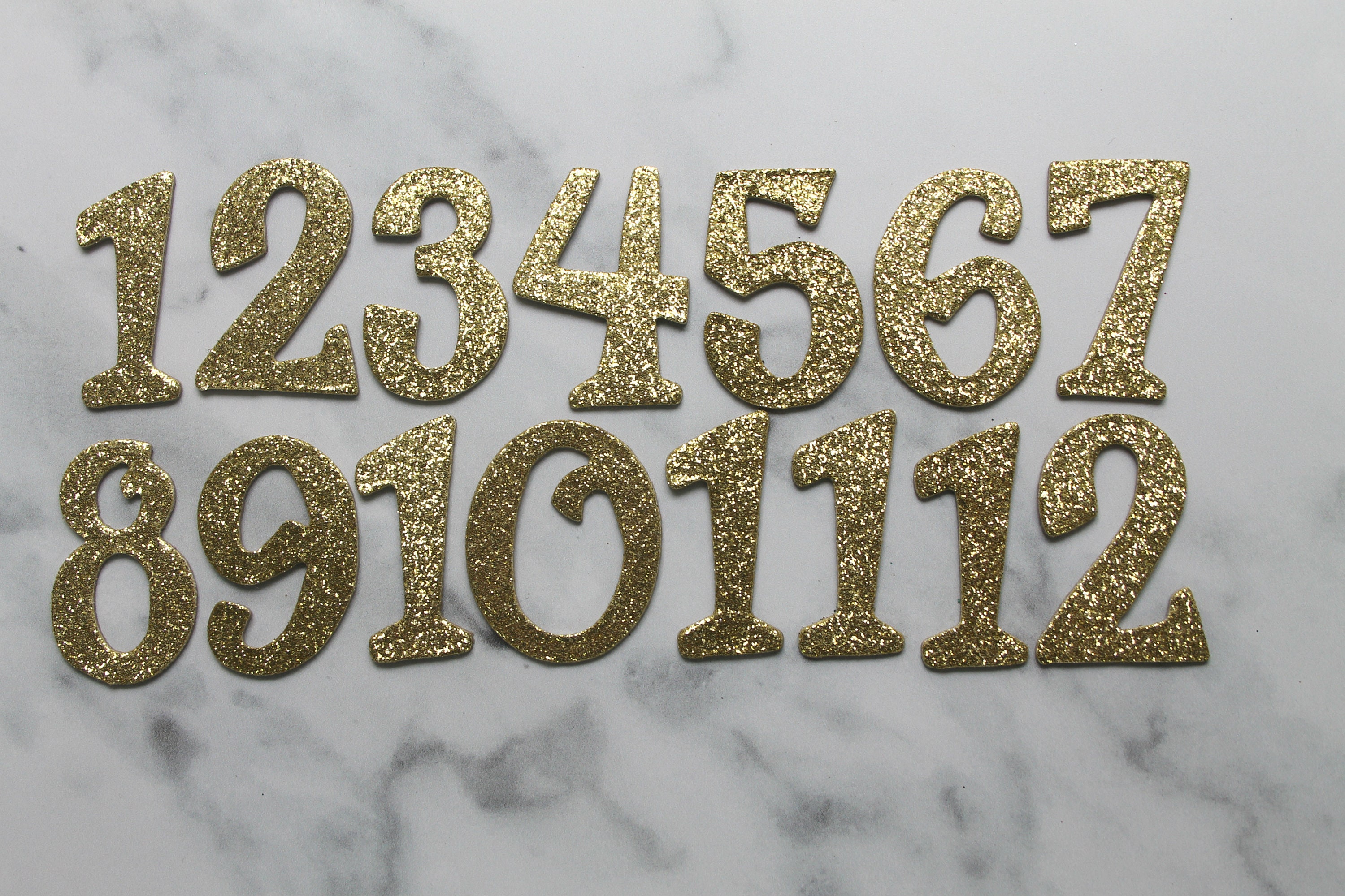 1 1/2 Gold Numbers SERIF font gold glittered numbers | Etsy