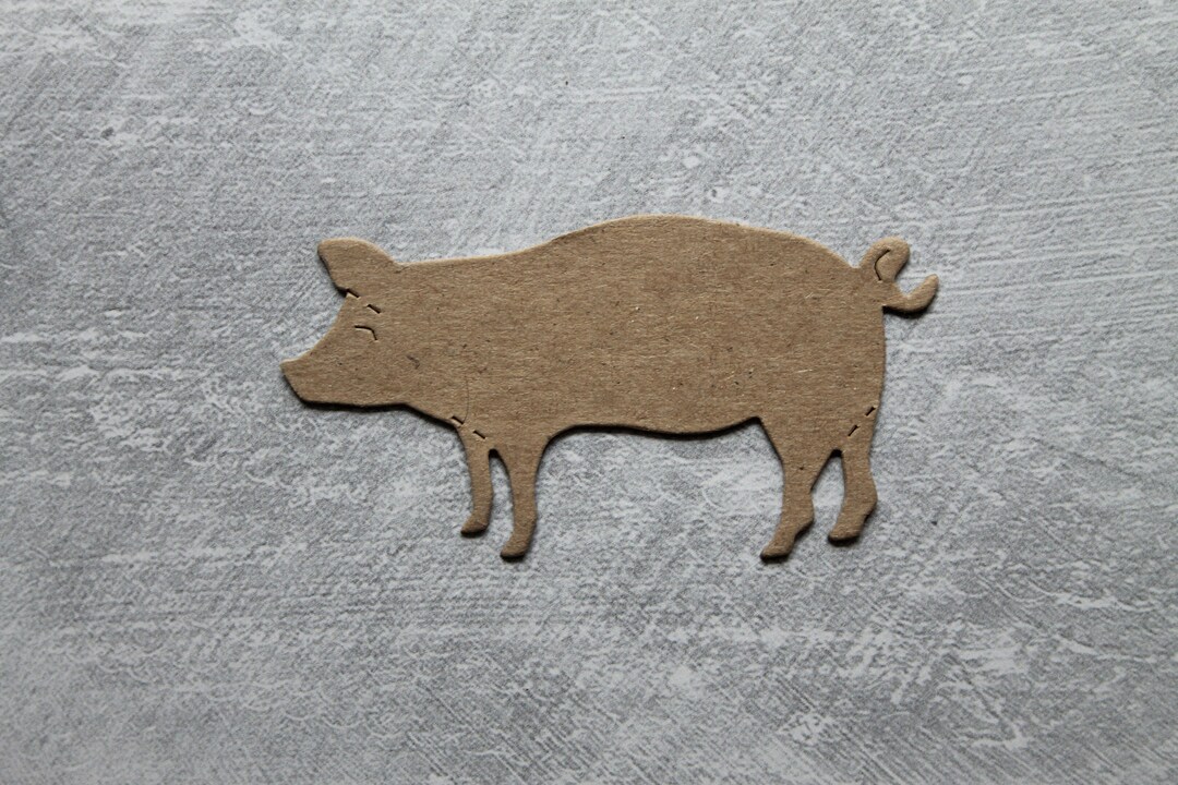 4 Bare Chipboard Pigs - Pork Pig Die Cuts 3" W - Etsy