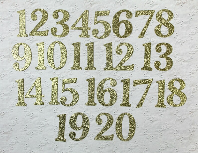 1 1/2 Gold Glittered Numbers Small Numbers Paper - Etsy
