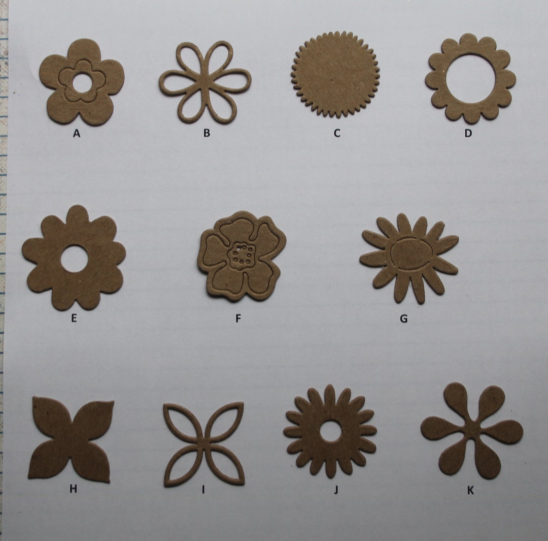 10 Small Flower Bare Chipboard Die Cuts [11 Styles to Choose From] - Etsy