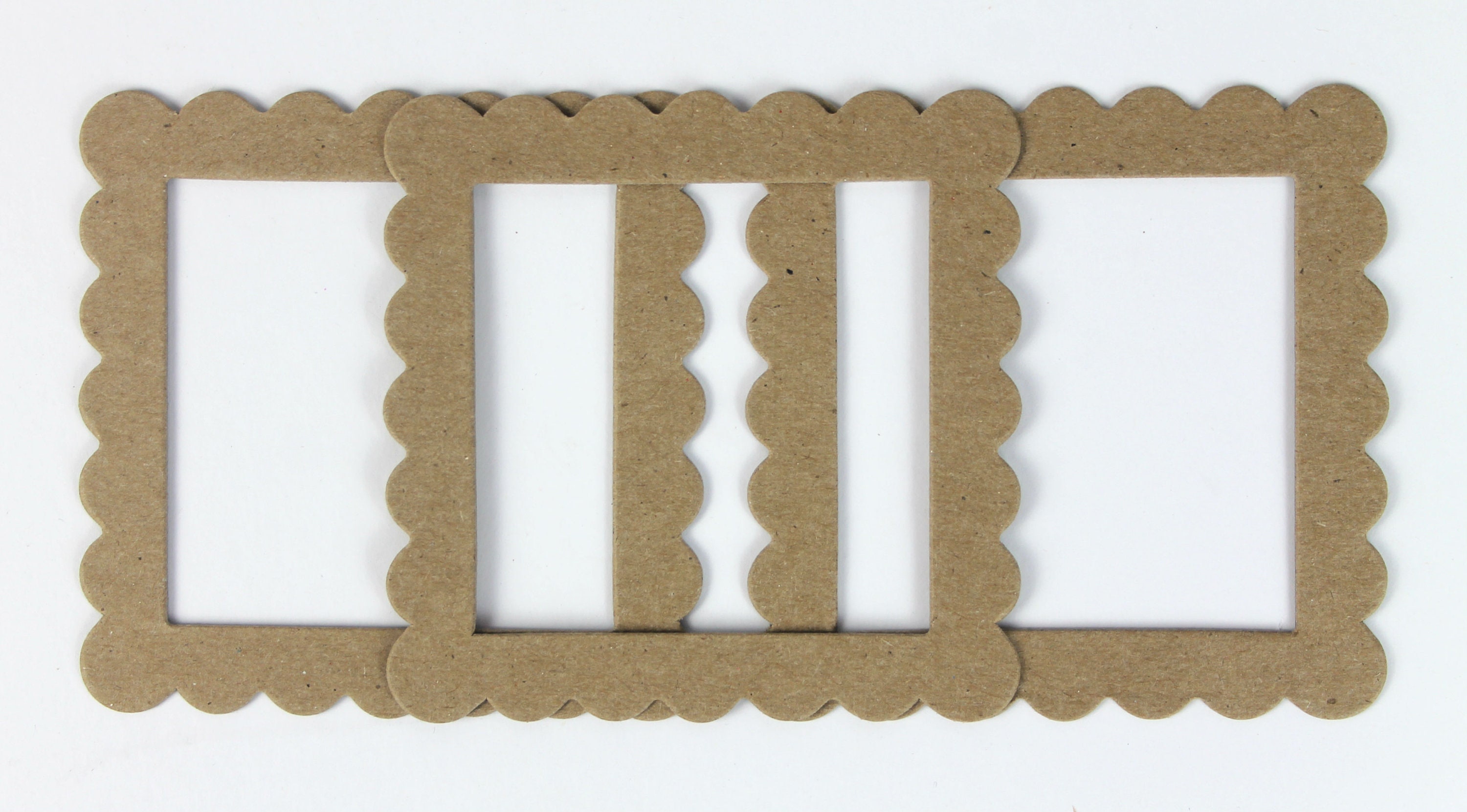 3 Scalloped Square Frames 2 1/2 Opening Bare Chipboard - Etsy