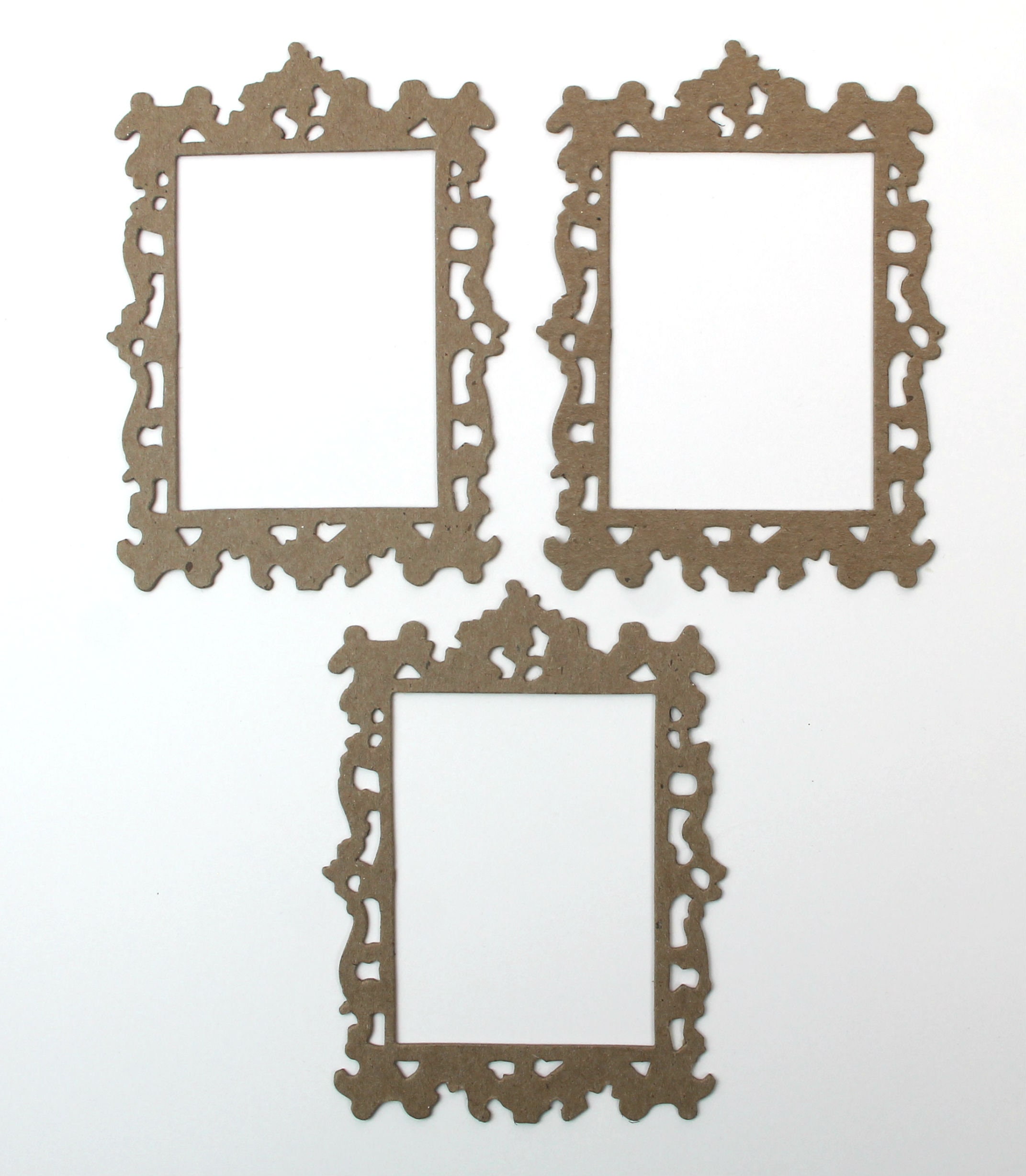 3 Bare chipboard ornate rectangle Frame Die cuts Frames | Etsy