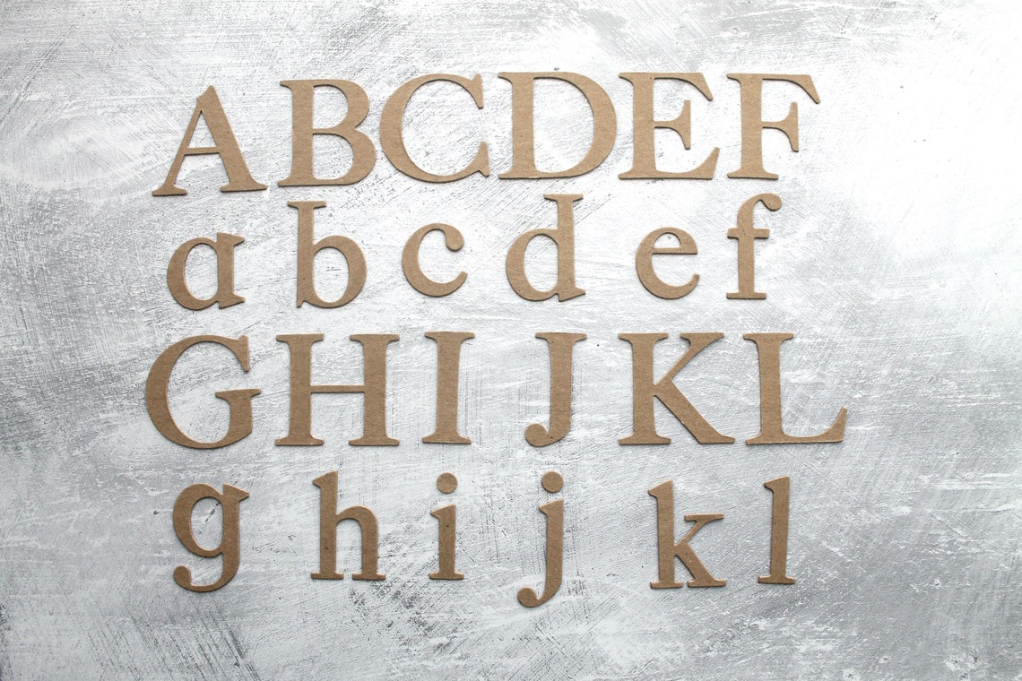 2 Tall SERIF Uppercase Lowercase or Numbers Chipboard - Etsy