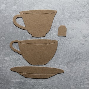 Small or Large Stacking Tea Cups Bare Chipboard Die Cuts - Etsy