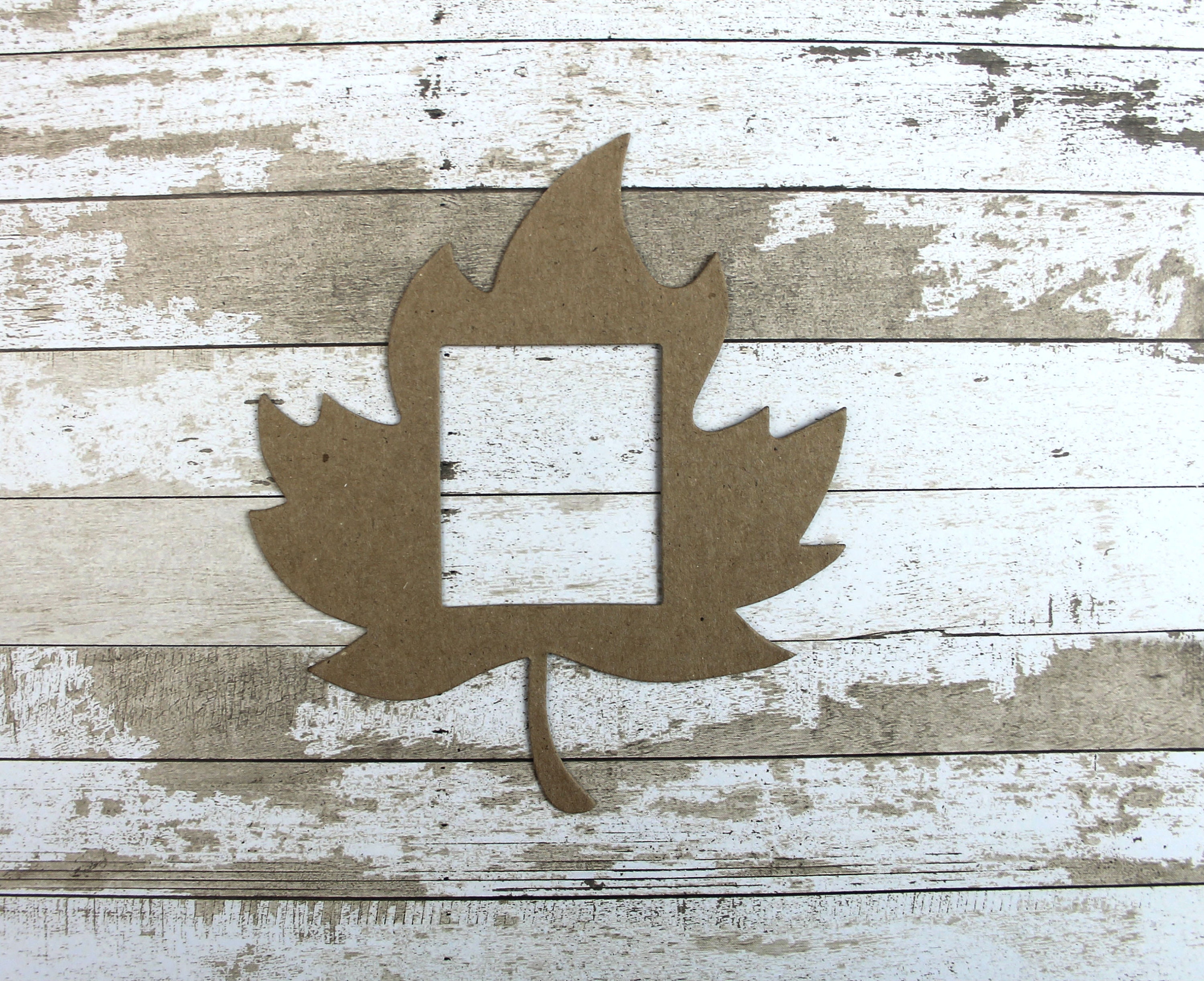 3 Leaf Shaped Frame - Bare Chipboard Leaf Frame Die Cuts - Fall-autumn ...