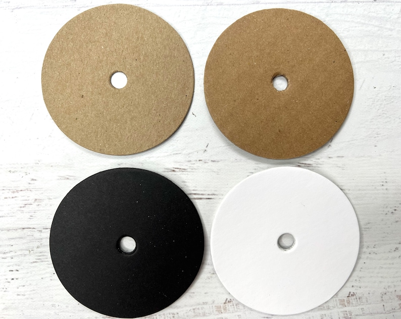 Cardboard Circles With Hole-chipboard, Corrugated, White, Black Board ...