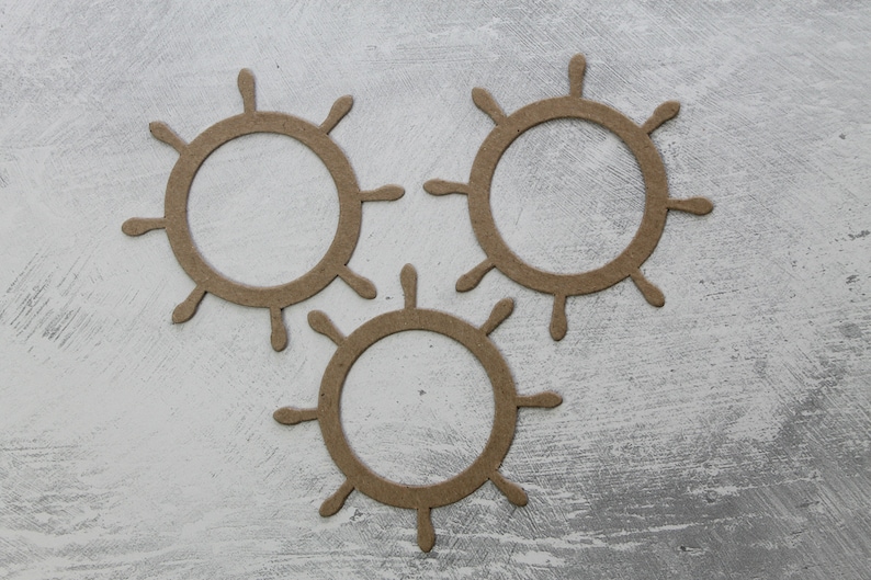 3 Ship Wheel Frame - Bare Chipboard Nautical Frame - Sailing Boating ...