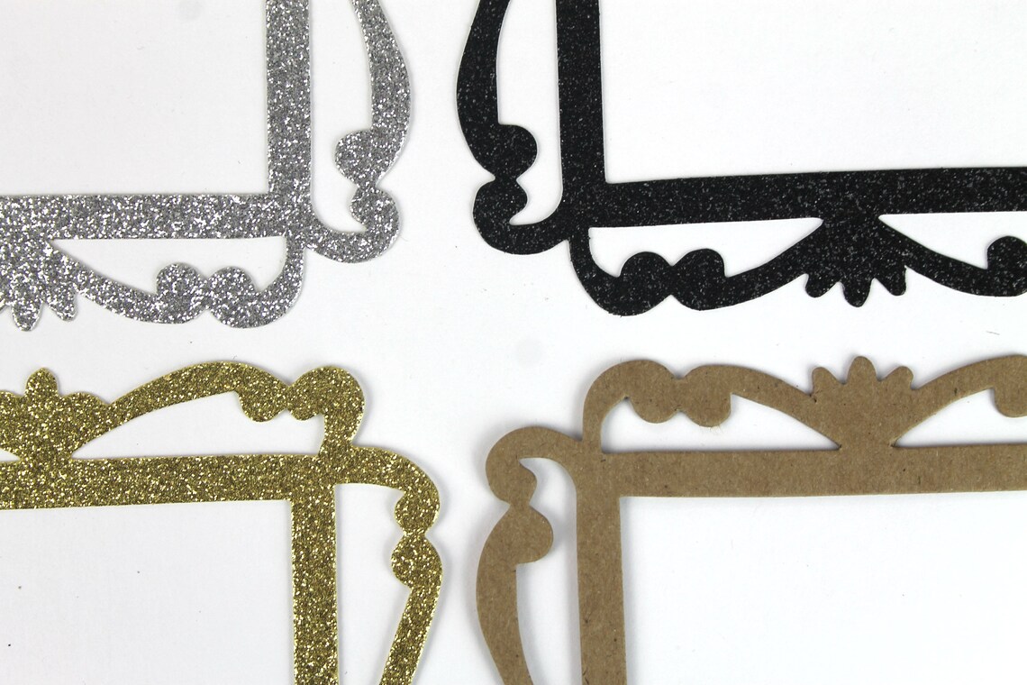 3 Chipboard Scroll Rectangle Frames Available in Glittered - Etsy