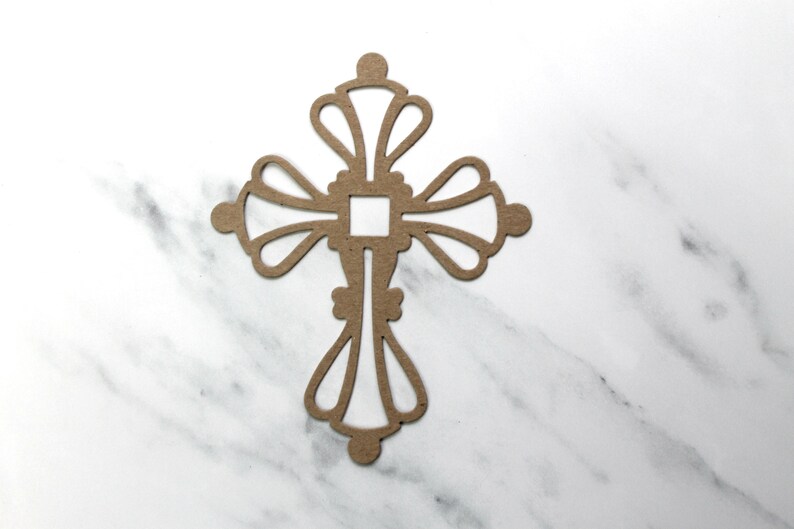 3 Large Filigree Cross Bare Chipboard Die Cuts - Religious Die Cuts ...