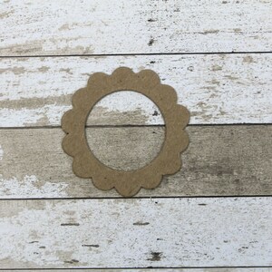 3 Scalloped Circle Frames - Bare Chipboard Scalloped Round Frame Die ...