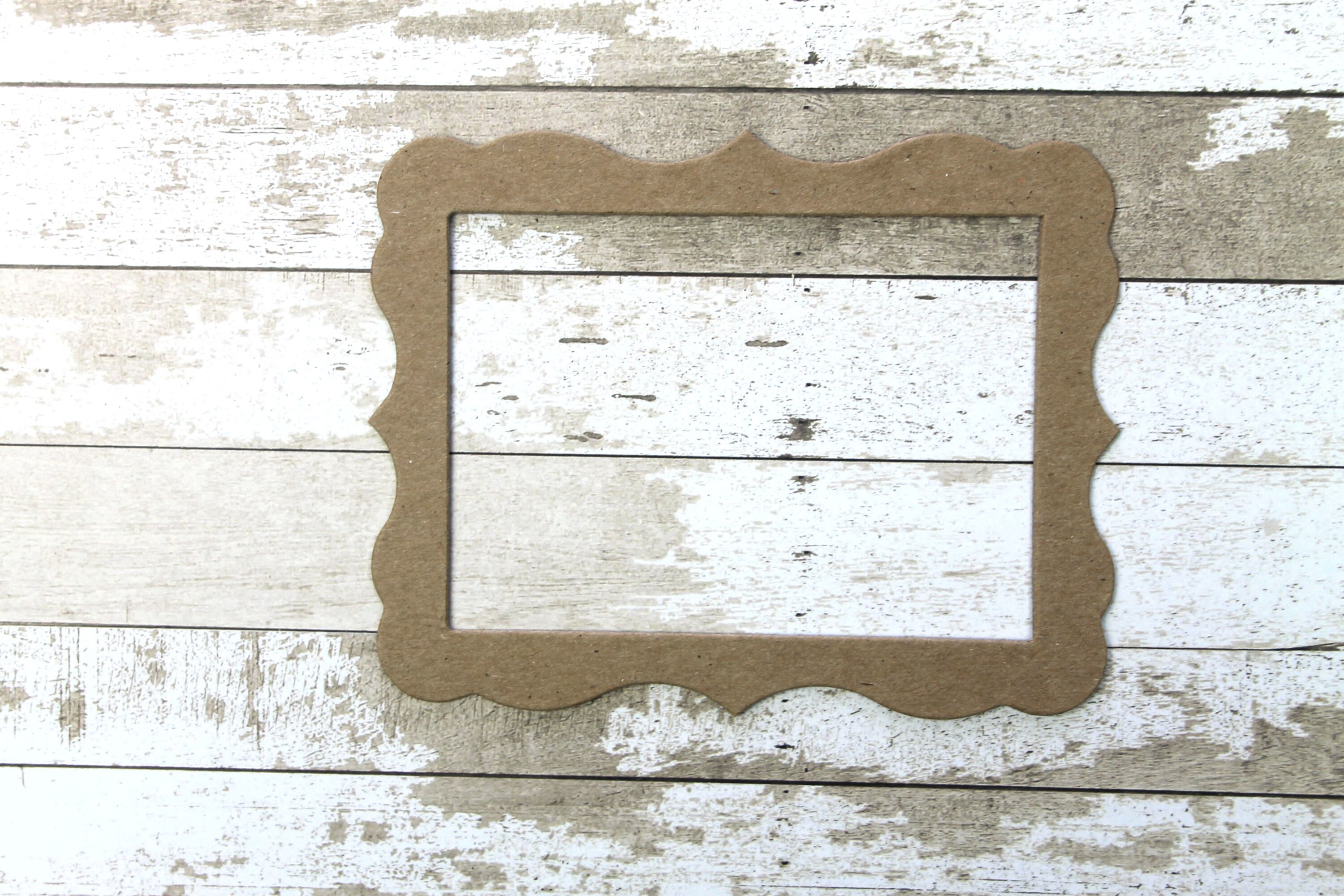 3 Bracket Edge Frame - Bare Chipboard Rectangle Bracket Frame Die Cuts ...