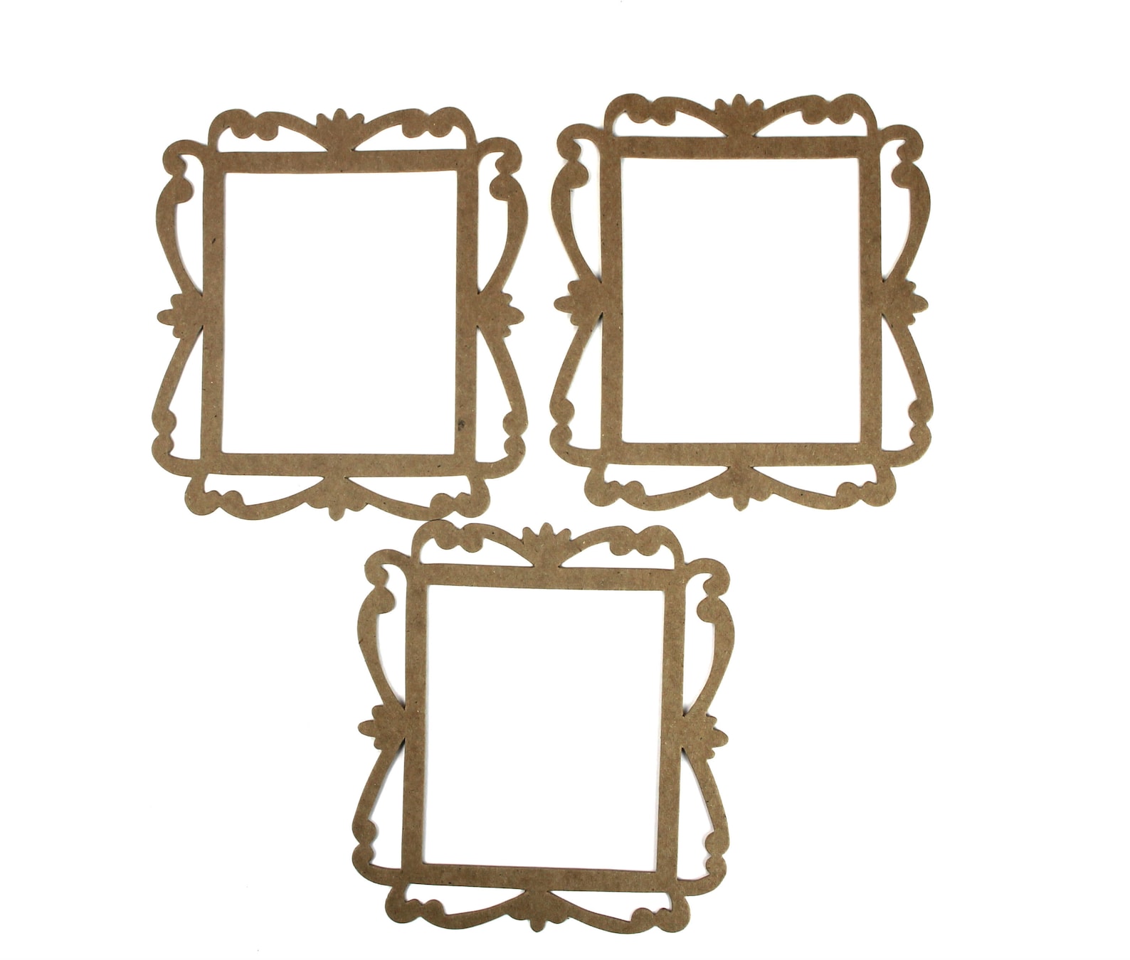 3 Chipboard Scroll Rectangle Frames Available in Glittered - Etsy