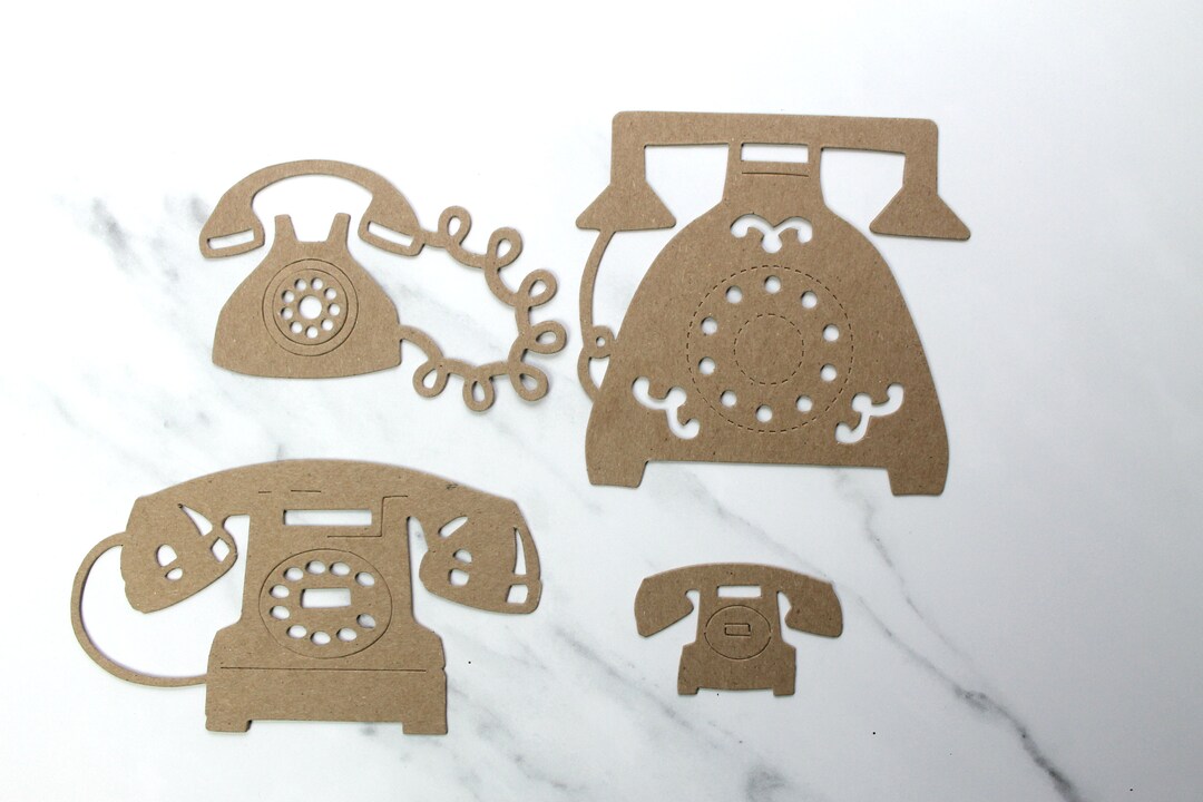 Telephone Bare Chipboard Die Cuts - Chipboard Phone Cut Outs [4 Sizes ...