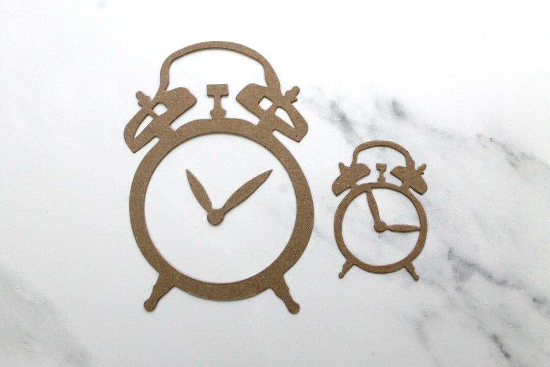 3 Alarm Clock Die Cuts - Old Fashioned Clock Bare Chipboard Die Cuts 2 ...