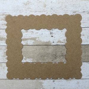 3 Frames Scalloped on Inner & Outer Edge - Bare Chipboard Photo Frame ...
