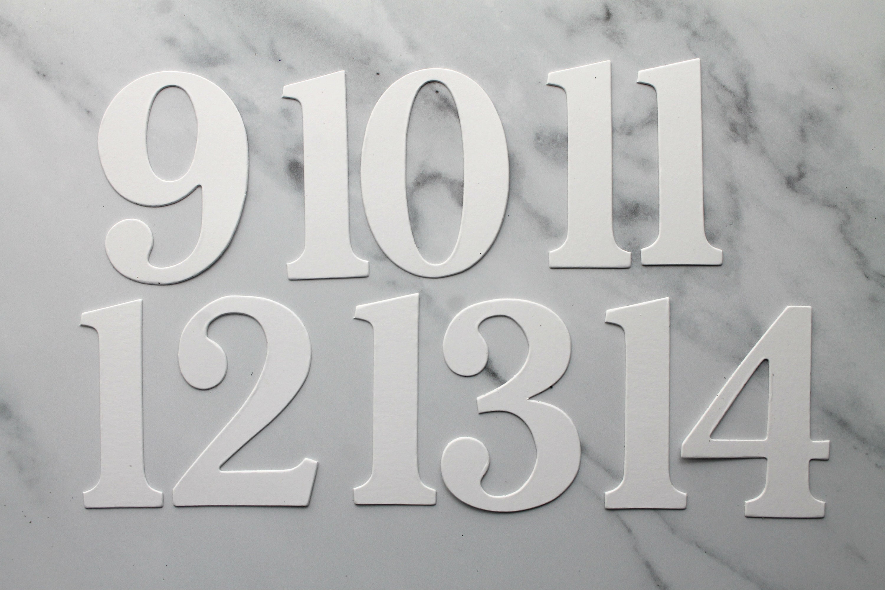 2 1/2" Paper Table Numbers - Number Die Cuts - Wedding Numbers - White ...