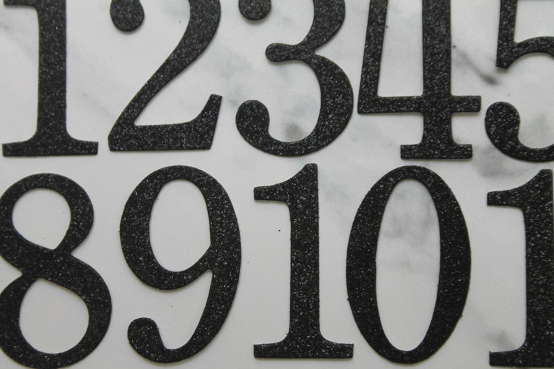 2" Black Glitter Numbers - Black Paper Numbers 1-12 - Seating Numbers ...