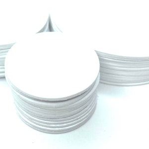 50 Acid Free White Cardboard Circle Die Cuts Acid Free 3/4", 1",1 1/4 ...