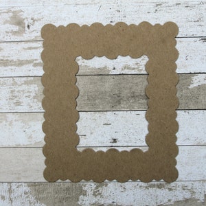 3 Frames Scalloped on Inner & Outer Edge - Bare Chipboard Photo Frame ...