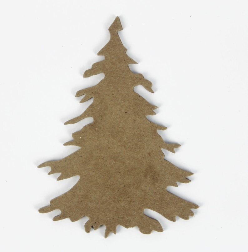 3 Evergreen Die Cuts - Bare Chipboard Tree Die Cuts - Evergreen Fir ...