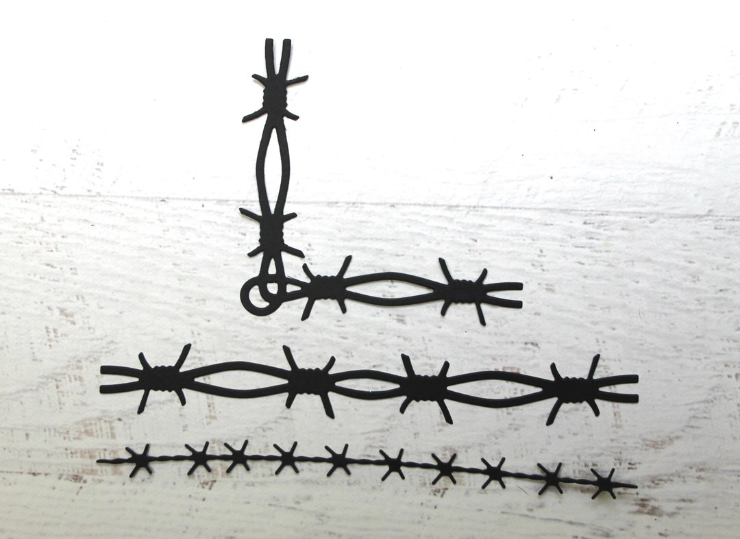 Paper Barbed Wire Die Cuts - Black Paper Wire Fencing Cut Outs - Choice ...