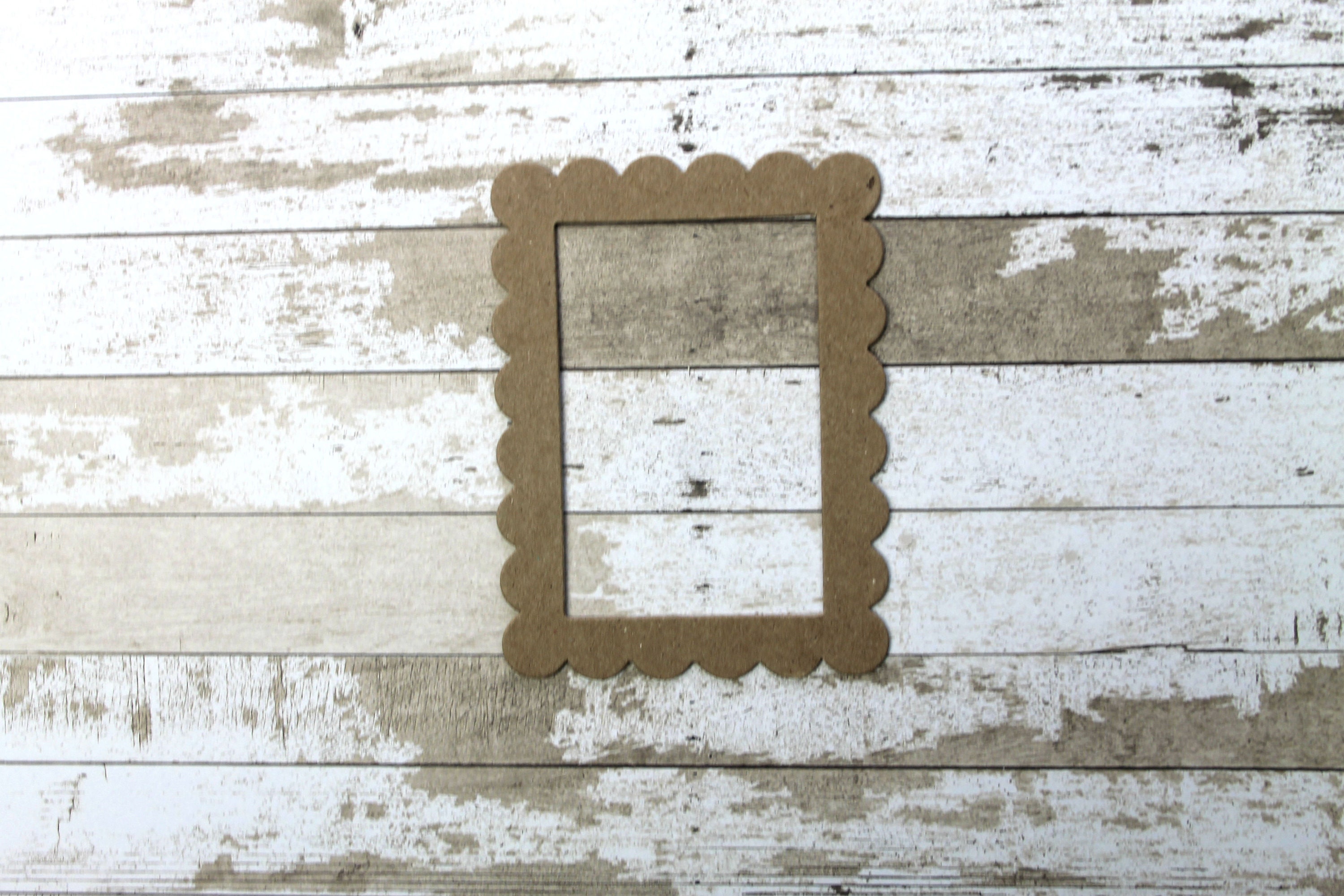 3 Small Scalloped Frames Chipboard or Black-cream-white - Etsy