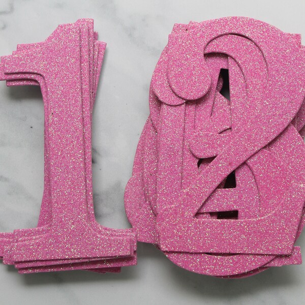 Pink Glitter Number 1 Die Cut - Etsy
