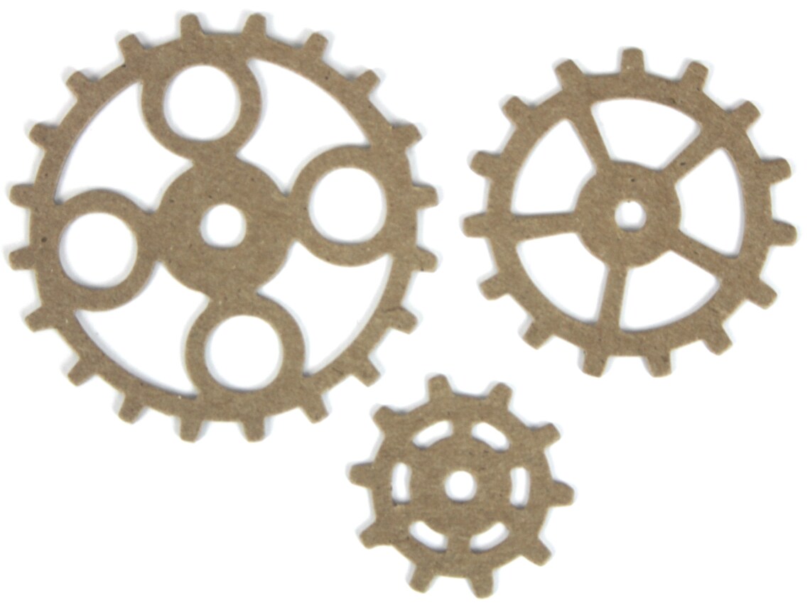 6 Cogs Gear Die Cuts in 3 Sizes - Choice of Paper or Chipboard ...