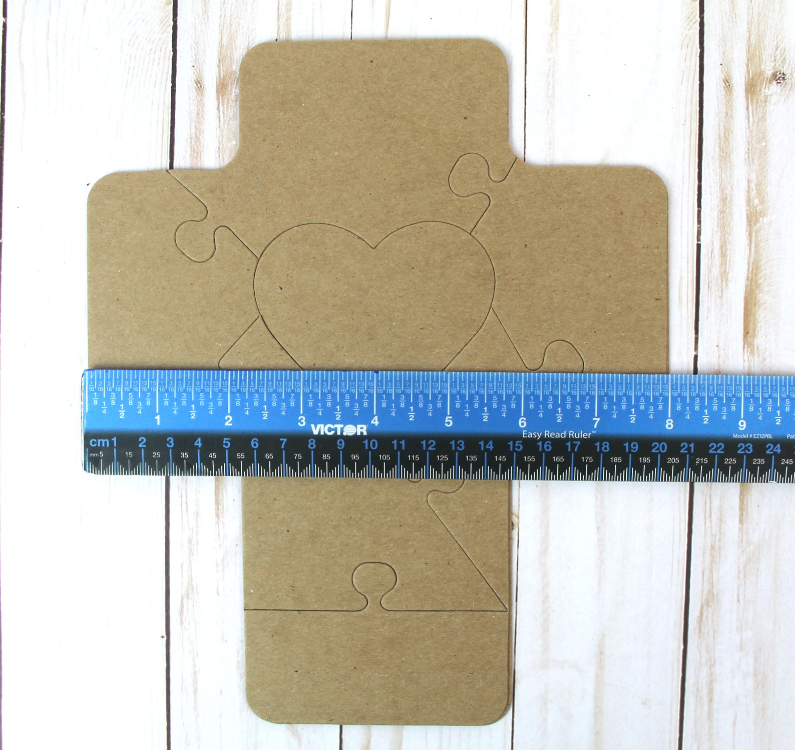 7 Piece Cross Shaped Jigsaw Puzzle W/heart Bare Chipboard Die Cuts ...