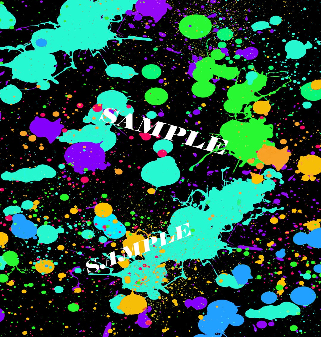 Neon Background Paint Splatter Scrapbooking DIY Invitations Colorful ...