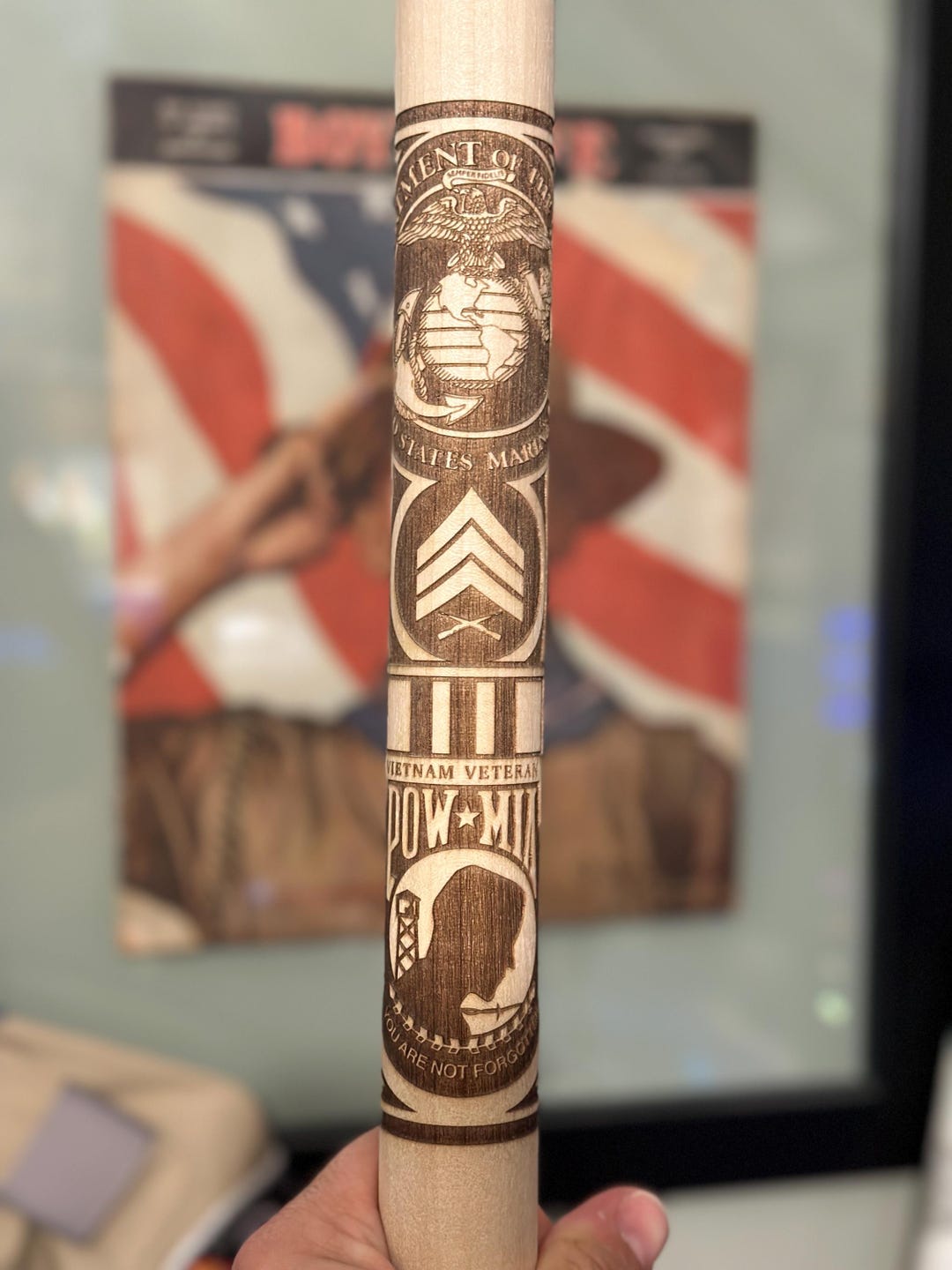 U.S. Marine Veteran Custom Walking Stick - Etsy