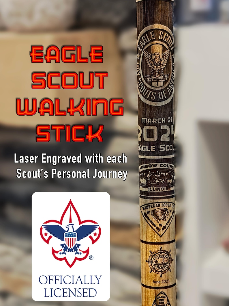 Eagle Scout Walking Stick, Court of Honor, Scout Stave. Officially ...