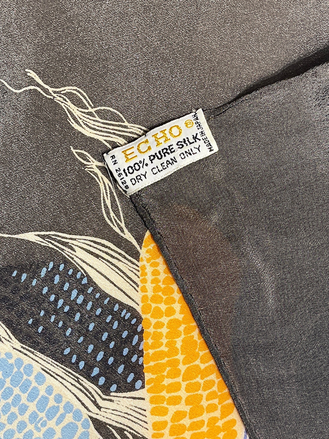 Nouveau Corn Print Silk Echo Scarf Japan - Etsy