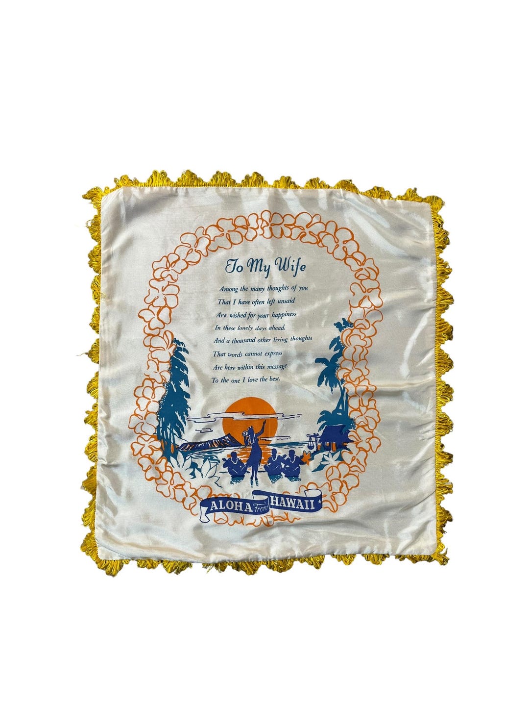Vintage Aloha From Hawaii Poem Satin Pillow Cover | to My Wife Poem ...