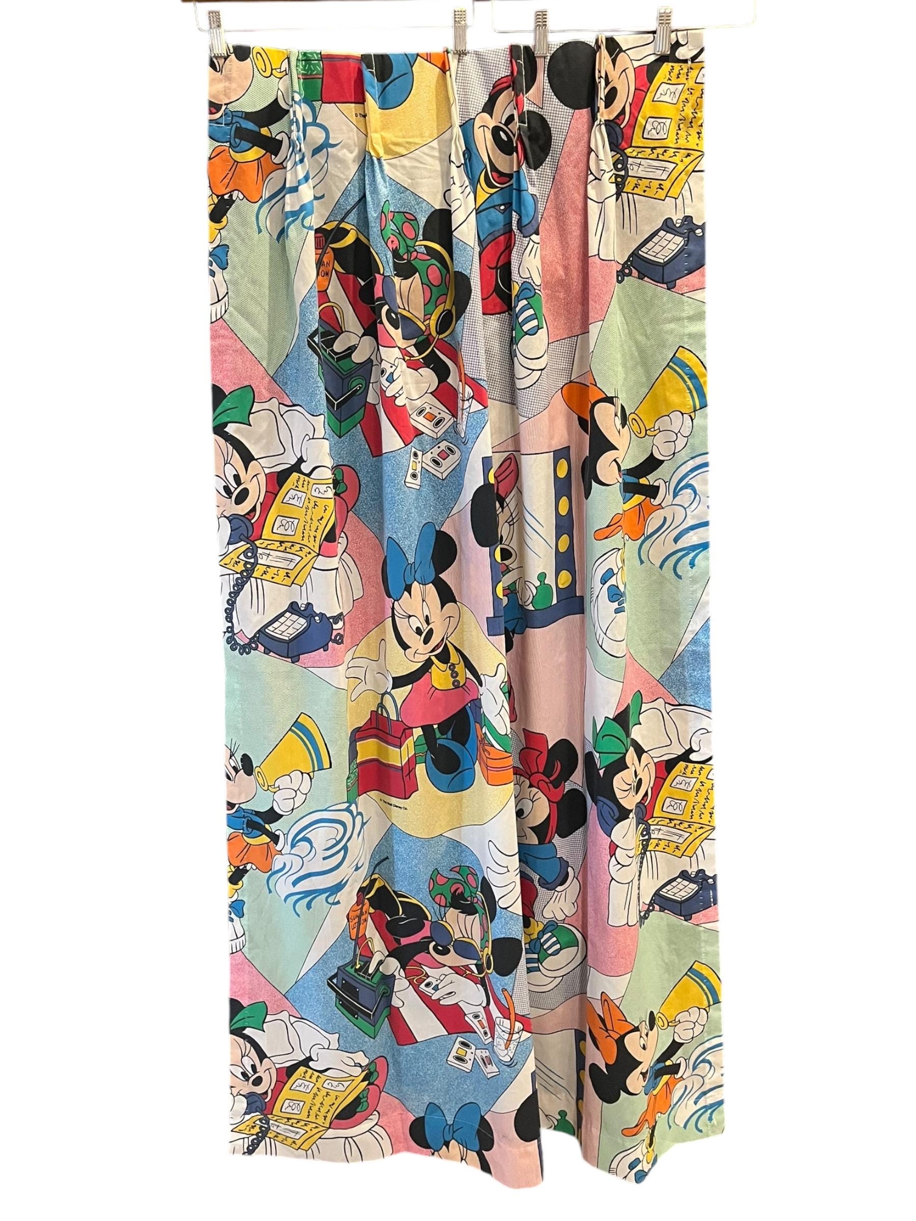 Vintage Minnie Mouse Pinch Pleated Set of 2 Curtains | Made in USA ...