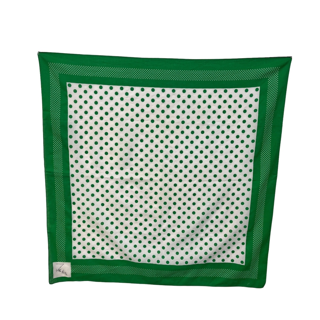 1960s Green & White John Weitz Polka Dot Scarf - Etsy