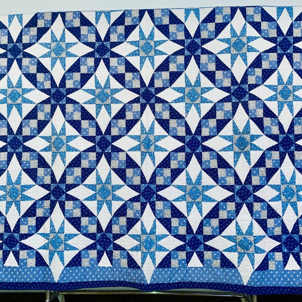 Blue Star Quilt - Etsy