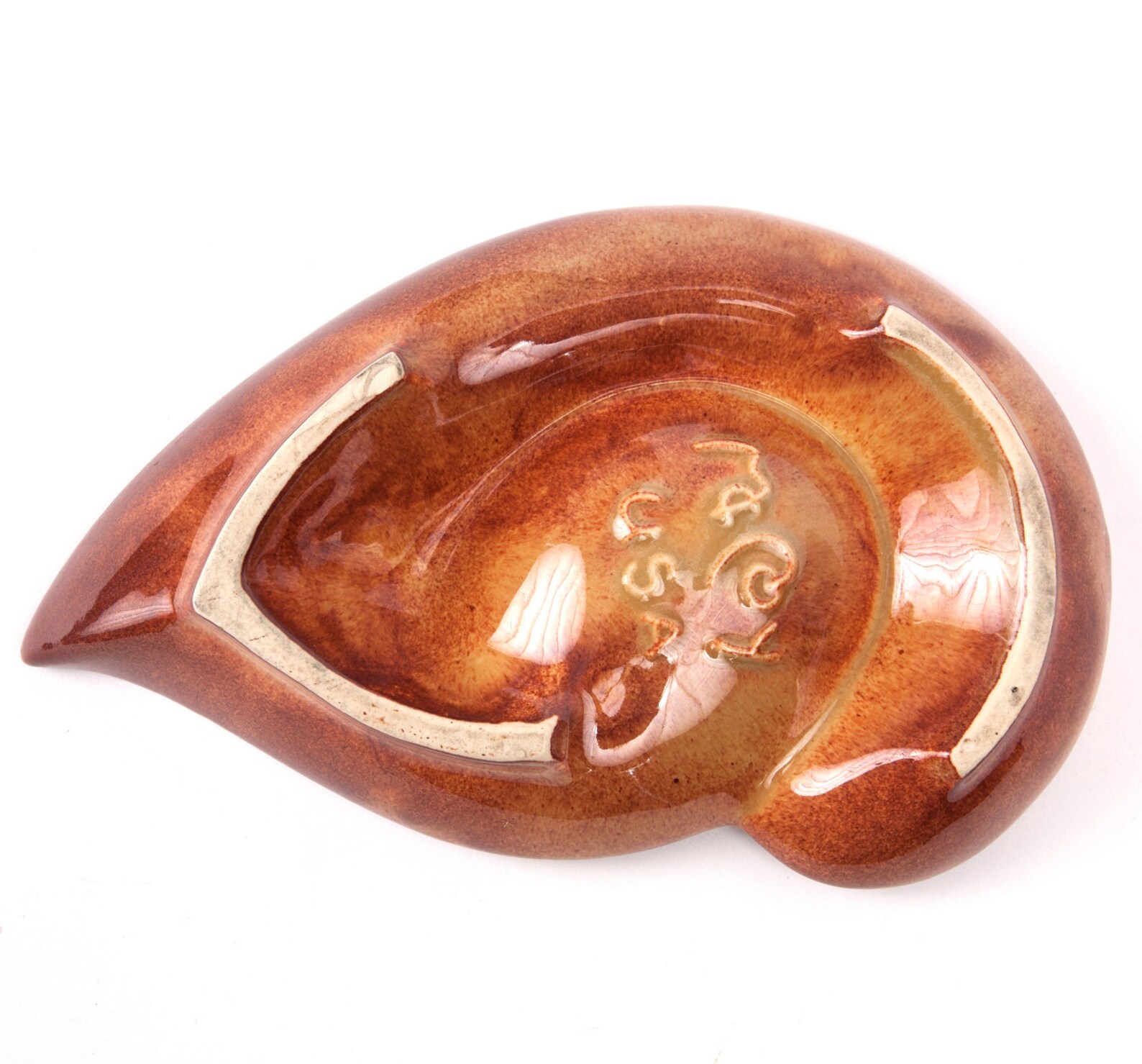 Mccoy Ceramic Spiral Autumn Hued Ashtray - Etsy