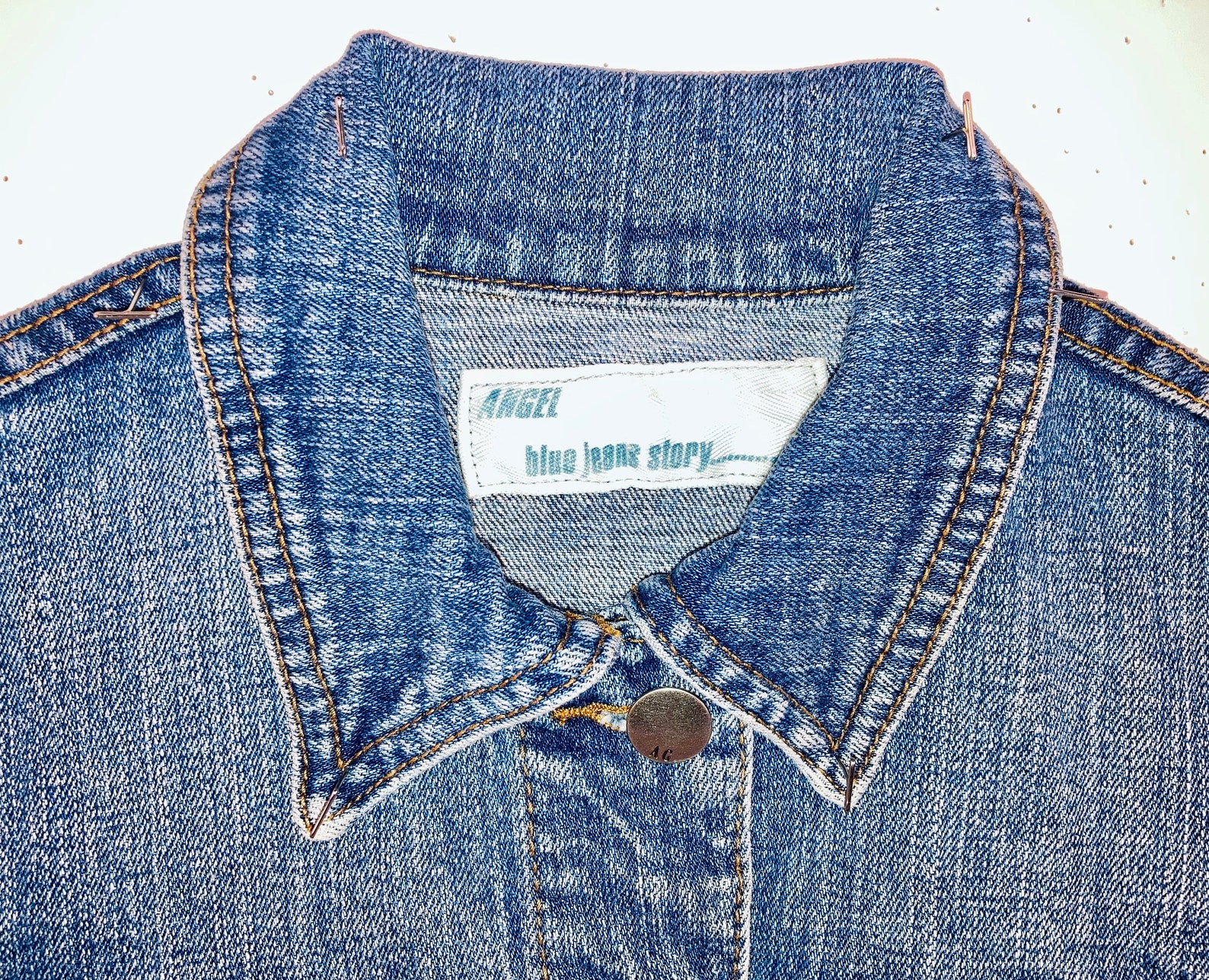 Angel Denim Jacket With Silver Buttons and Two Front Chest Pockets ...