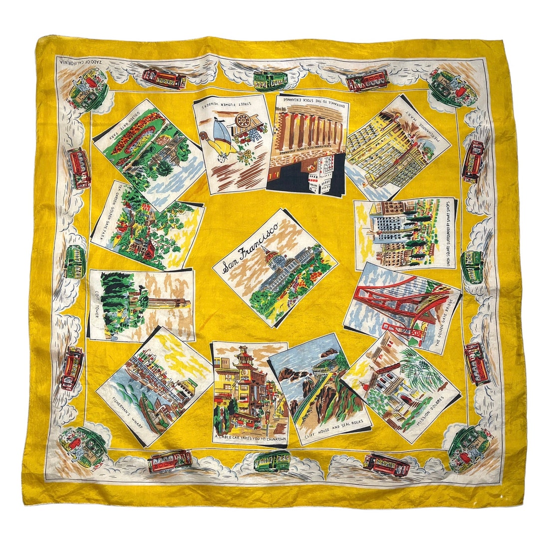 San Francisco Souvenir Attractions and Architecture Scarf - Etsy